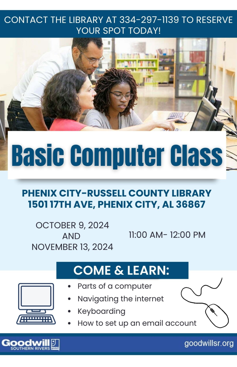 Basic Computer Class – Phenix City-Russell County Library
