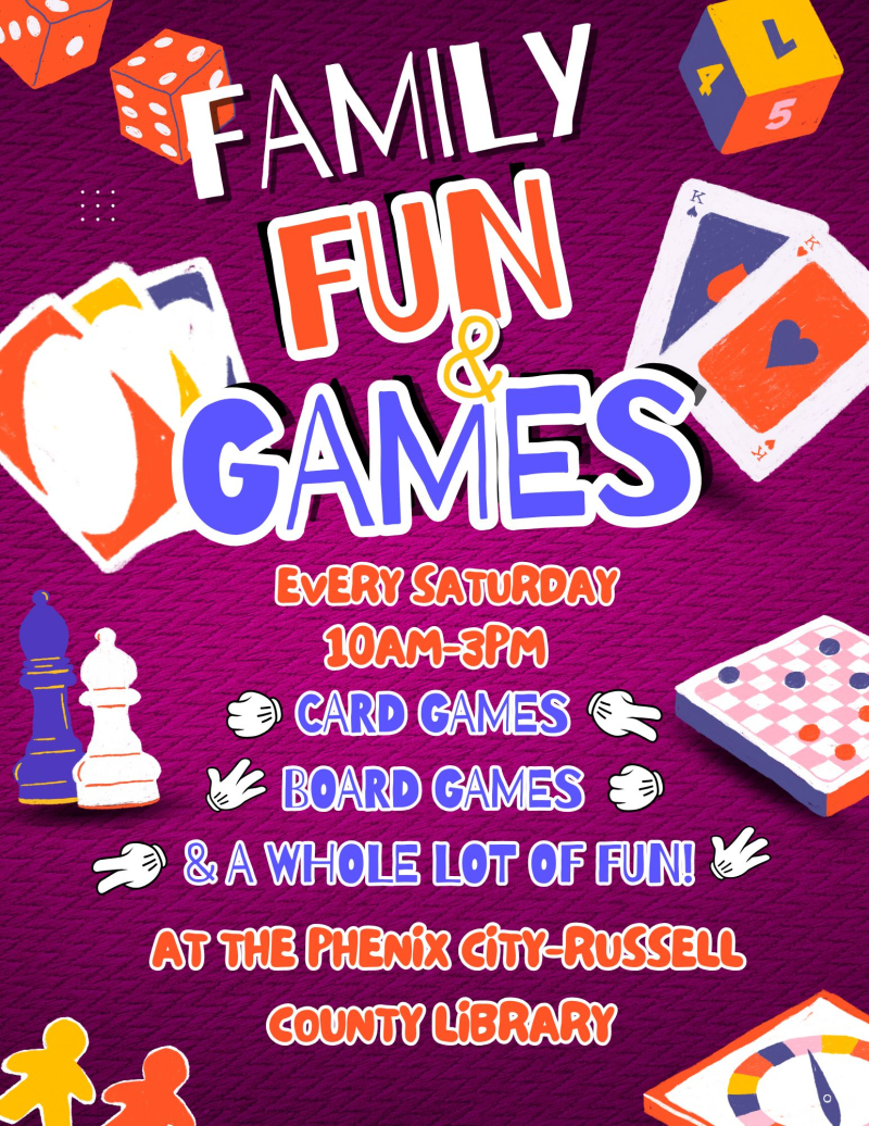 Family Fun & Games – Phenix City-Russell County Library